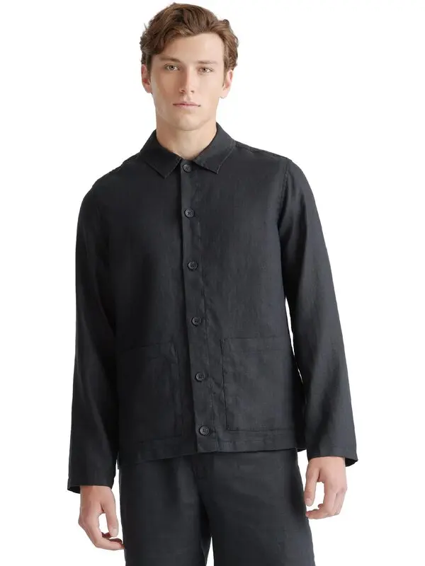 Quince Linen Chore Jacket - Black