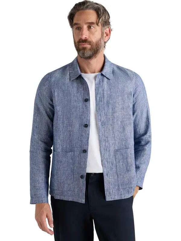 Quince Linen Chore Jacket - Chambray Blue