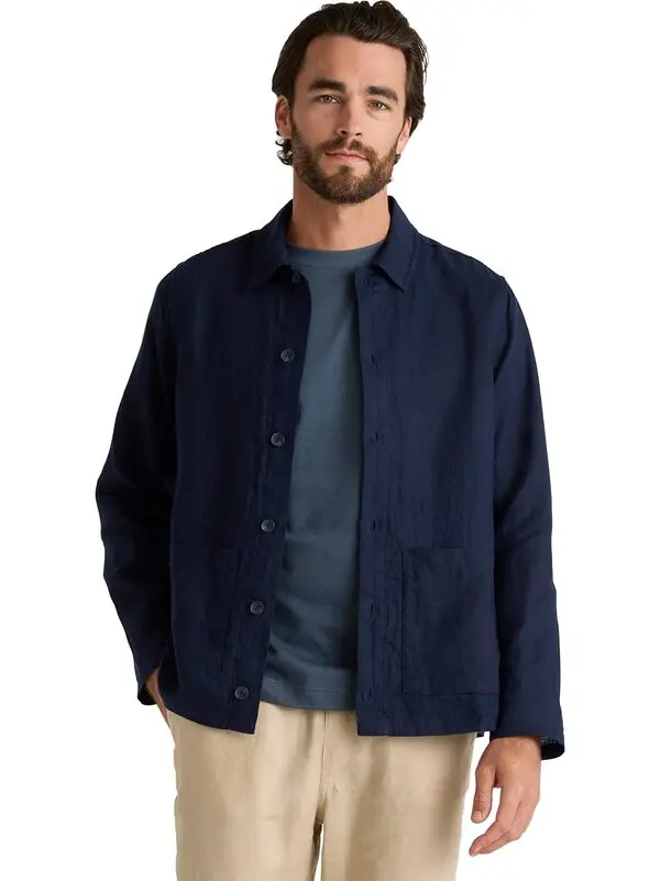 Quince 100% European Linen Chore Jacket - Deep Navy