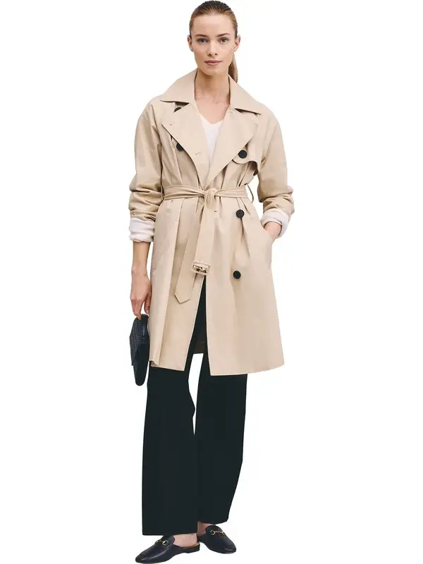Quince Comfort Stretch Trench Coat - Light Khaki