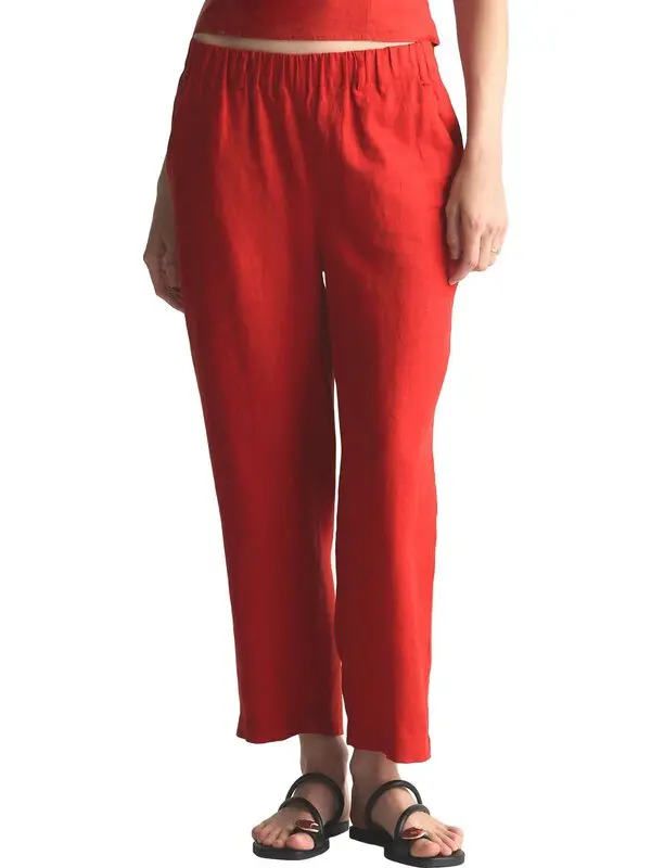 Quince 100% European Linen Relaxed Fit Pants - Chile