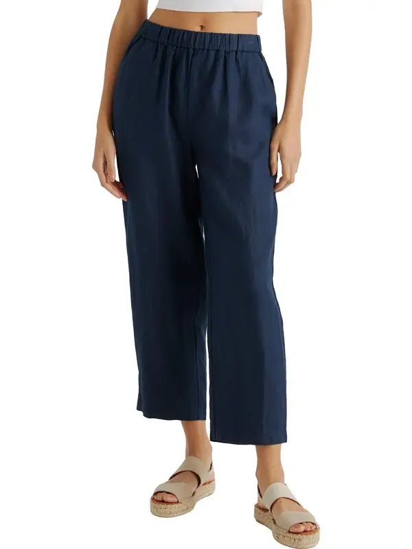 Quince 100% European Linen Pants - Deep Navy