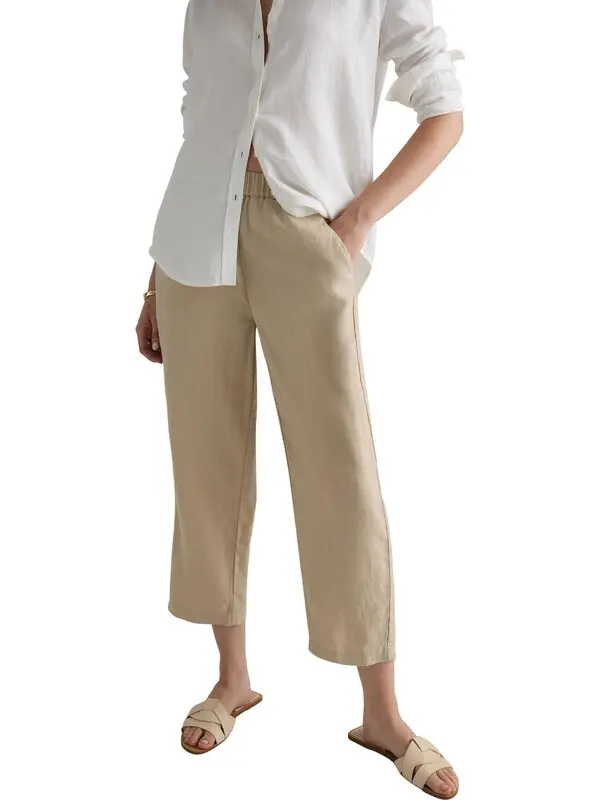 Quince 100% European Linen Relaxed Fit Pants - Driftwood