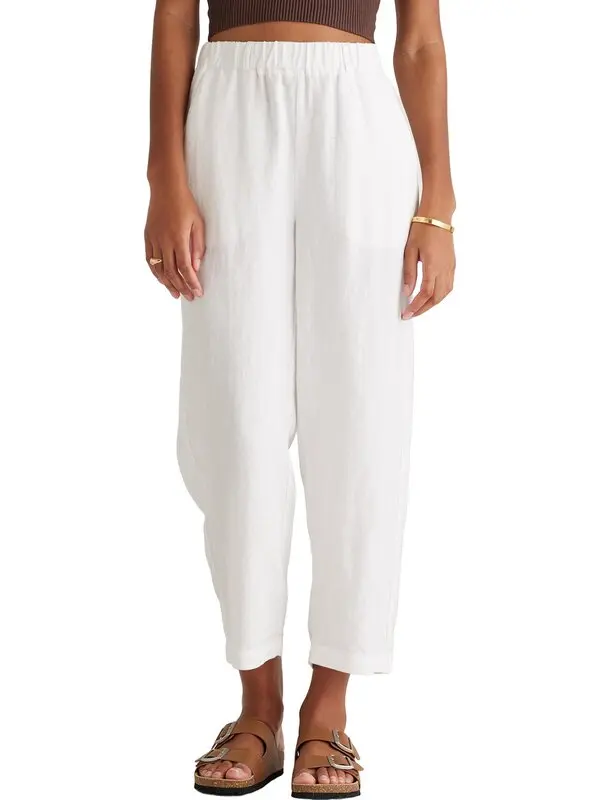 Quince 100% European Linen Relaxed Fit Pants - White