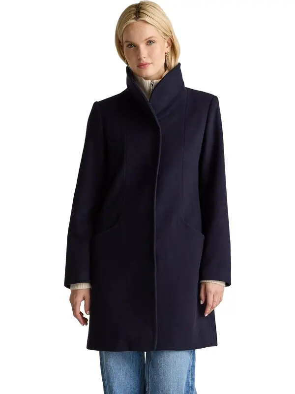 Quince Italian Wool Cocoon Coat - Cadet Blue