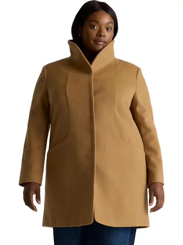 Quince Italian Wool Cocoon Coat - Caramel