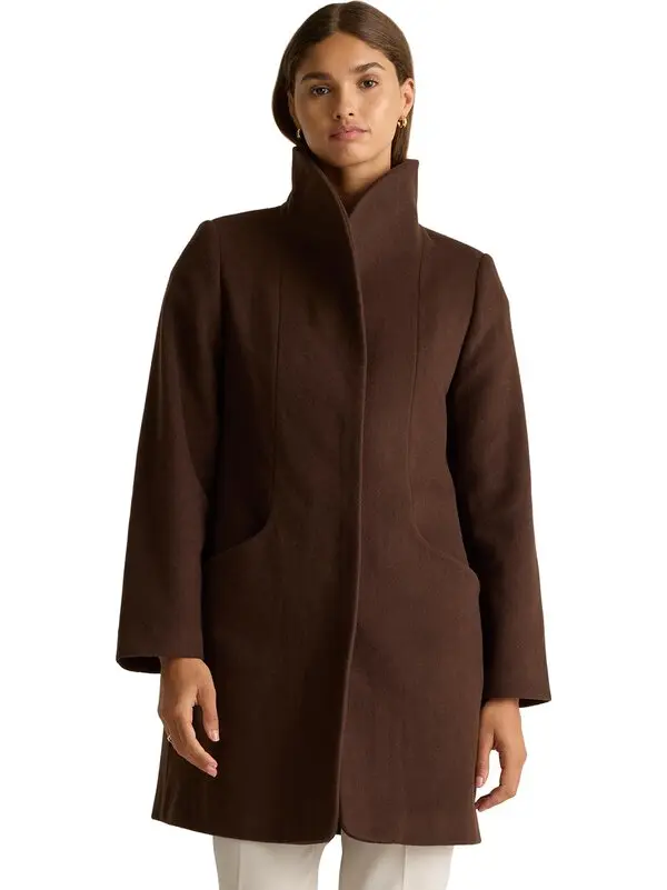Quince Italian Wool Cocoon Coat - Dark Chocolate