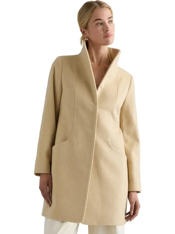 Quince Italian Wool Cocoon Coat - Heather Buttercream