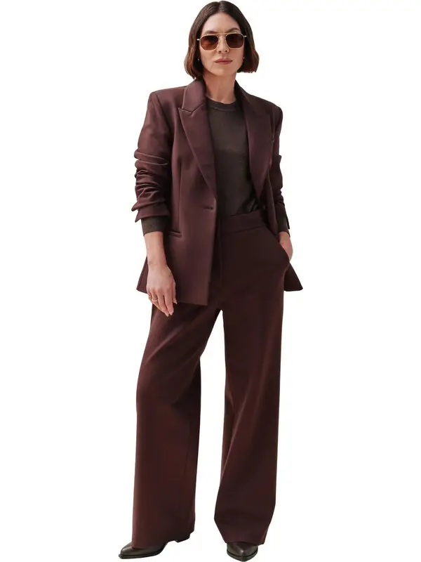 Quince Ultra-stretch Ponte Blazer - Espresso