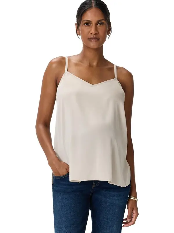 Quince Stretch Silk V-neck Maternity Cami - Champagne