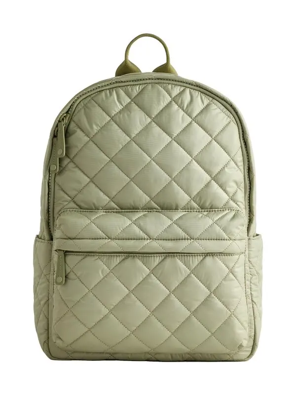 Quince Transit Quilted Commuter Backpack - Tea Green