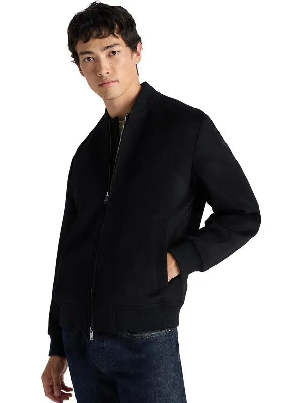 Quince 100% Mongolian Cashmere Bomber Jacket - Black