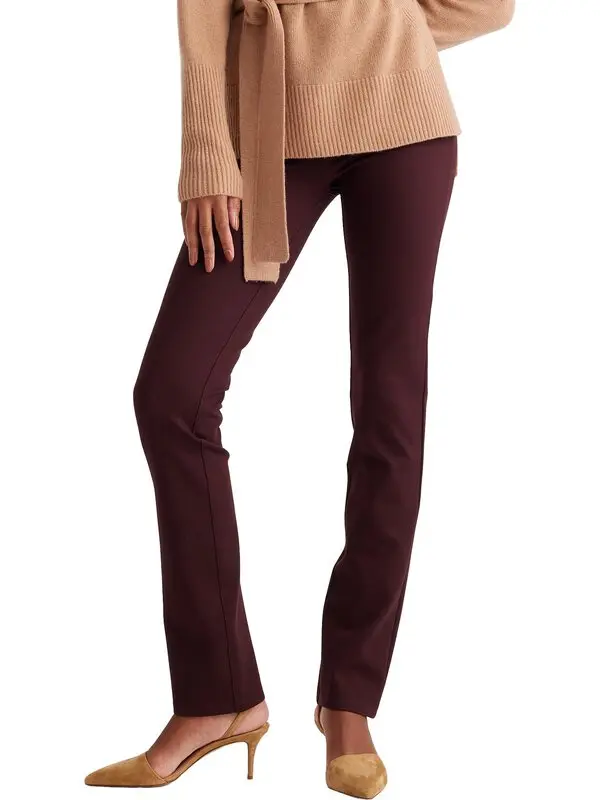 Quince Ultra-stretch Ponte Straight Leg Pants - Burgundy