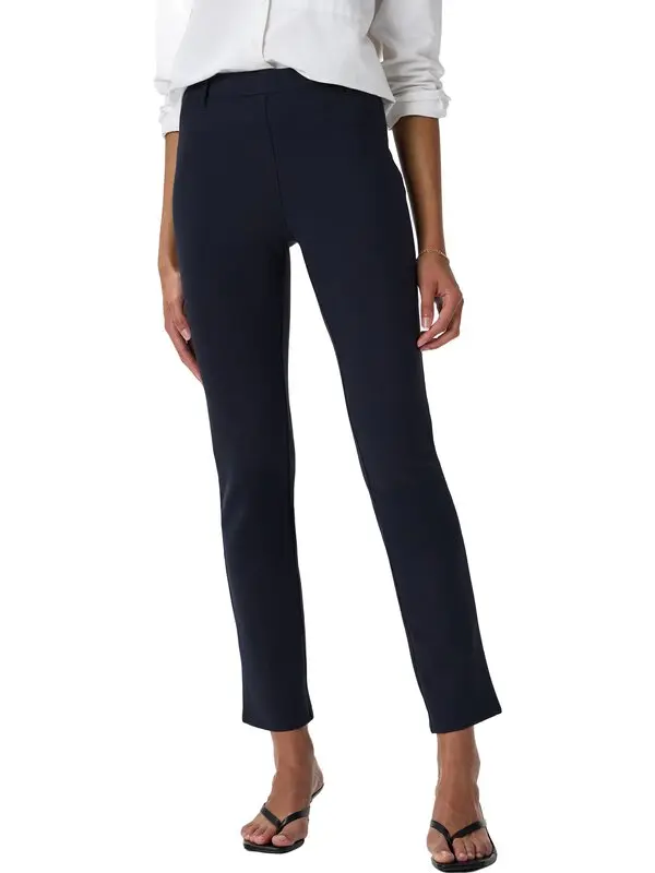 Quince Ultra-stretch Ponte Straight Leg Pants - Navy