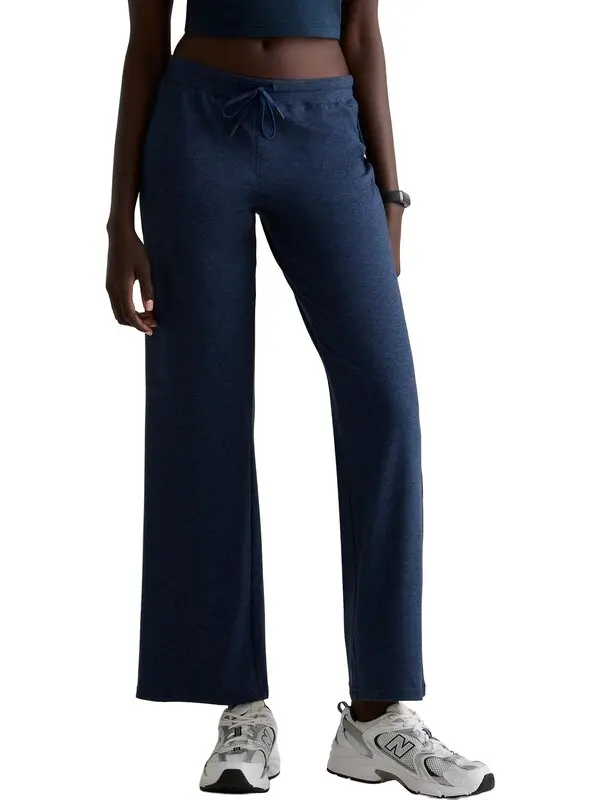 Quince Flowknit Wide Leg Pants - Heather Navy