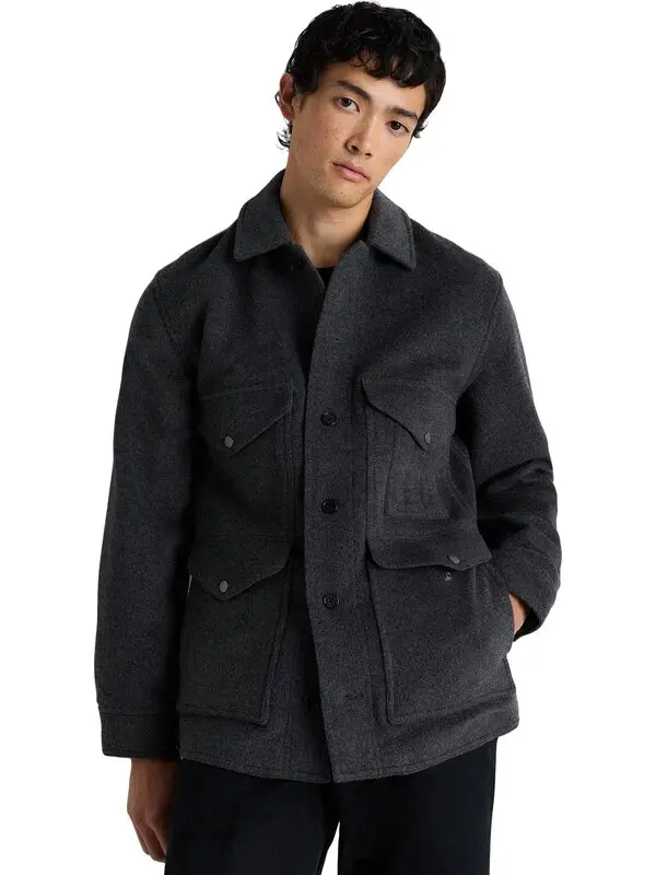 Quince Wool Cashmere Field Jacket - Heather Charcoal