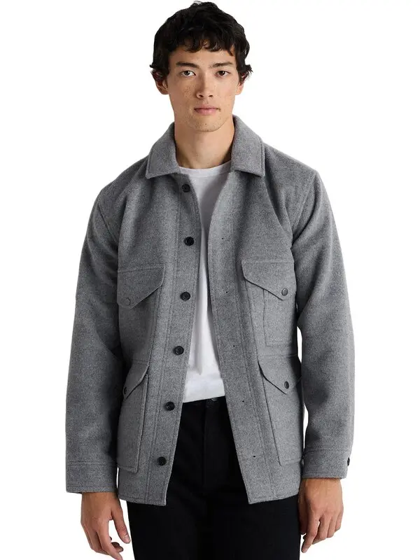 Quince Wool Cashmere Field Jacket - Heather Grey