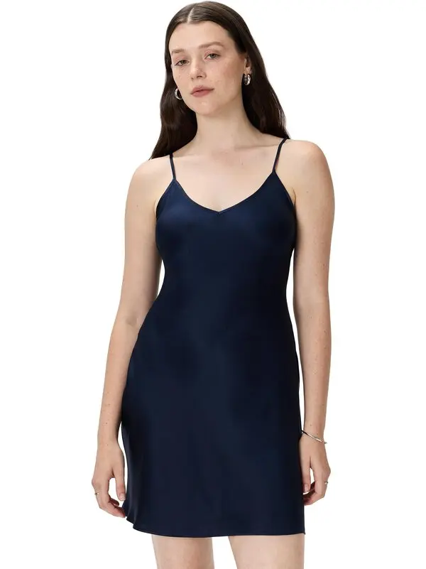 Quince Mini Slip Dress - Navy