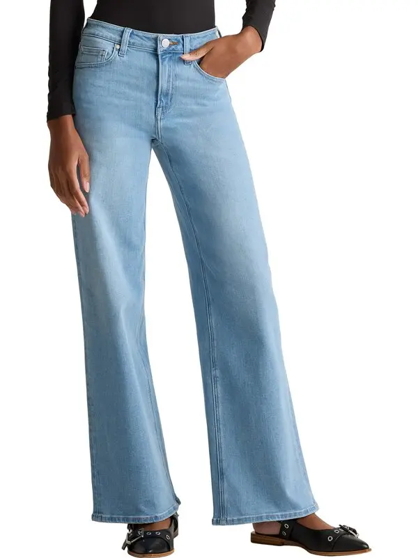 Quince Stretch Wide Leg Jeans - Frosted Blue