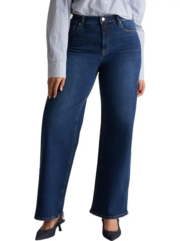 Quince Stretch Wide Leg Jeans - Midnight Blue