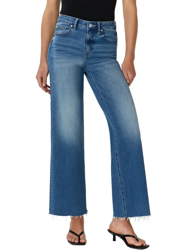 Quince Bella Stretch Wide Leg Jeans - Twilight Blue Fray