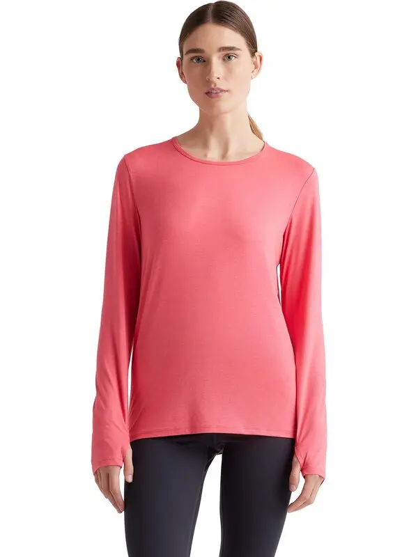 Quince Flowknit Breeze Long Sleeve Top - Heather Coral