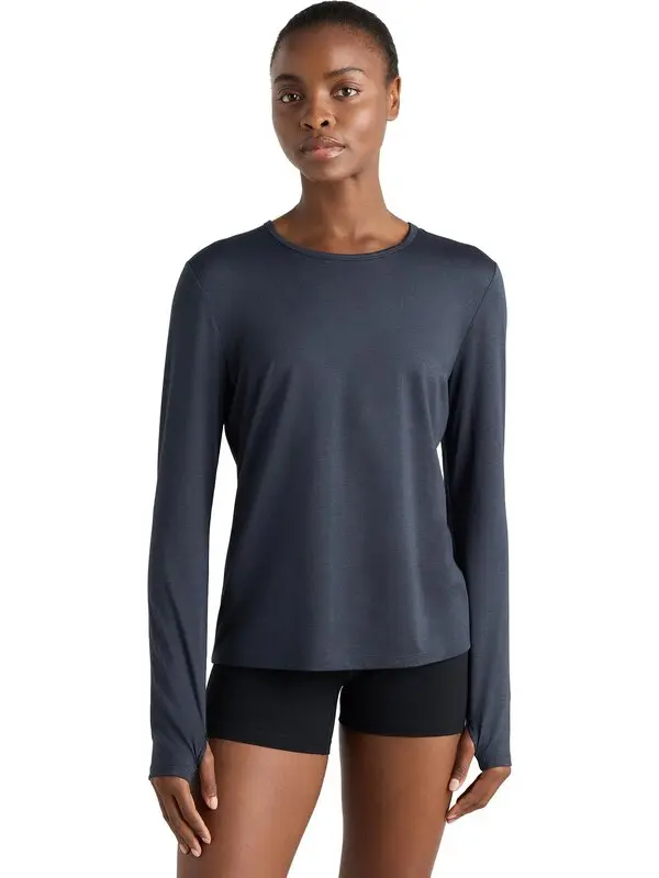 Quince Flowknit Breeze Long Sleeve Top - Heather Deep Navy