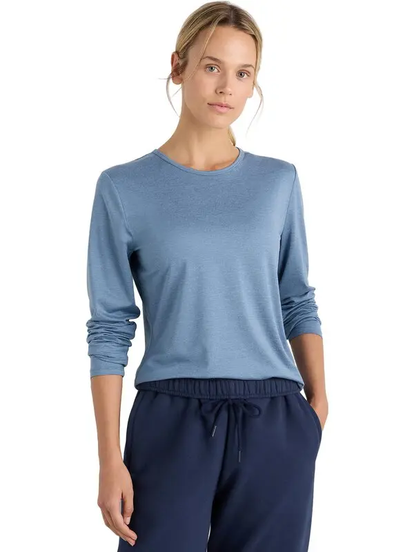 Quince Flowknit Breeze Long Sleeve Top - Heather Dewstone Blue