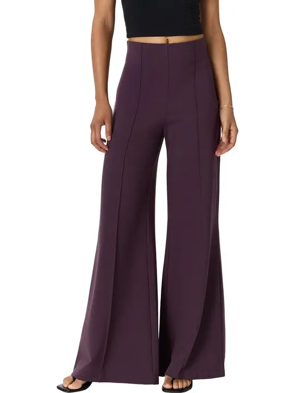 Quince Ultra-stretch Ponte Super Wide Leg Pants - Dark Orchid Purple
