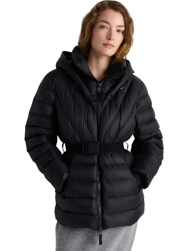 Quince Belted Puffer Coat - Black