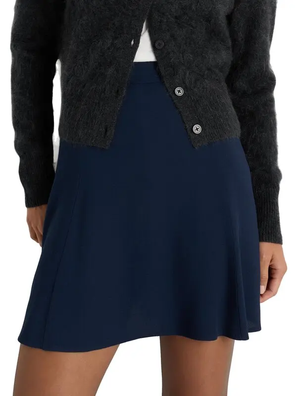 Quince Lightweight Crepe A-line Mini Skirt - Deep Navy