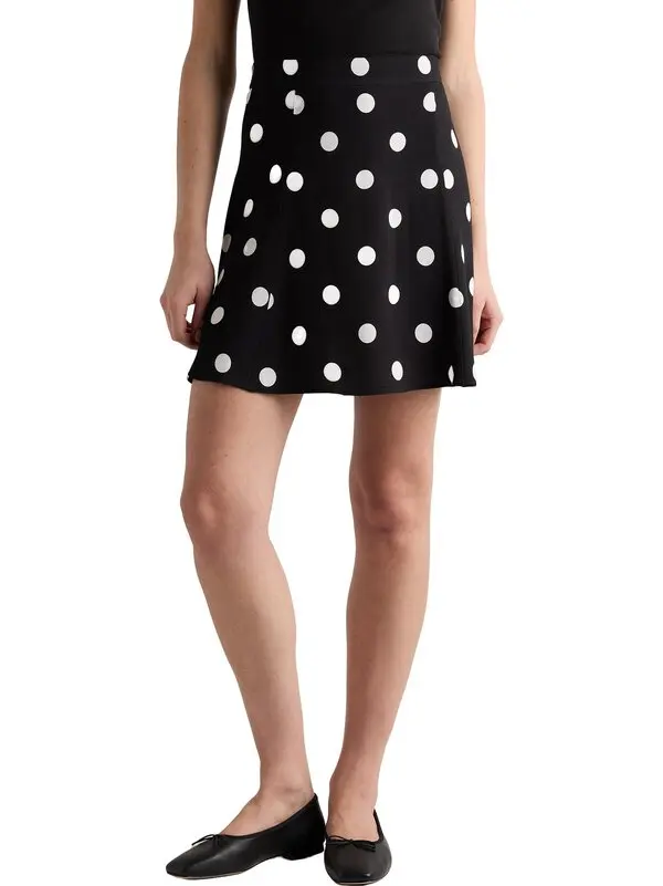 Quince Lightweight Crepe A-line Mini Skirt - Large Dot