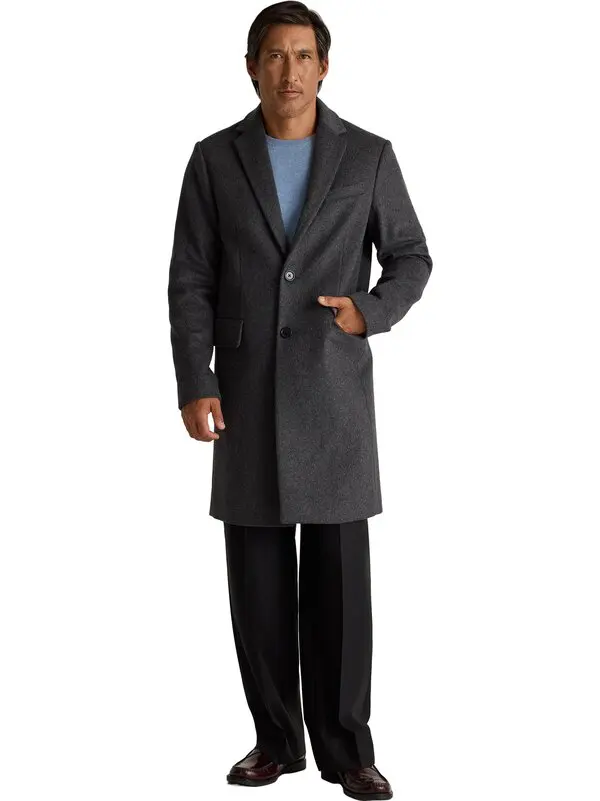 Quince Italian Wool Overcoat - Heather Charcoal
