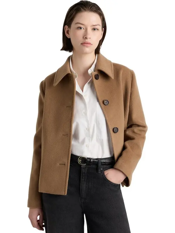Quince Wool Cashmere Short Coat - Mocha Brown