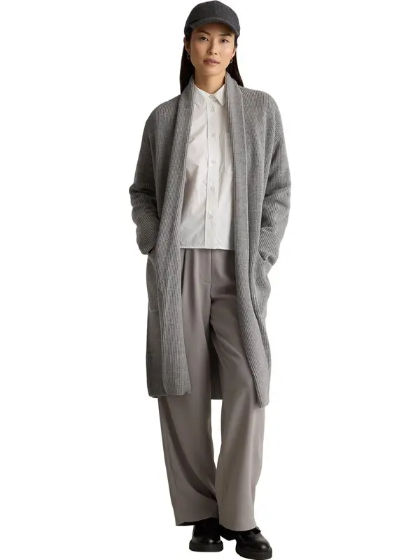 Quince Australian Merino Wool Duster Cardigan - Heather Grey