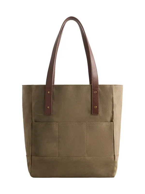 Quince Waxed Canvas Utility Tote - Moss