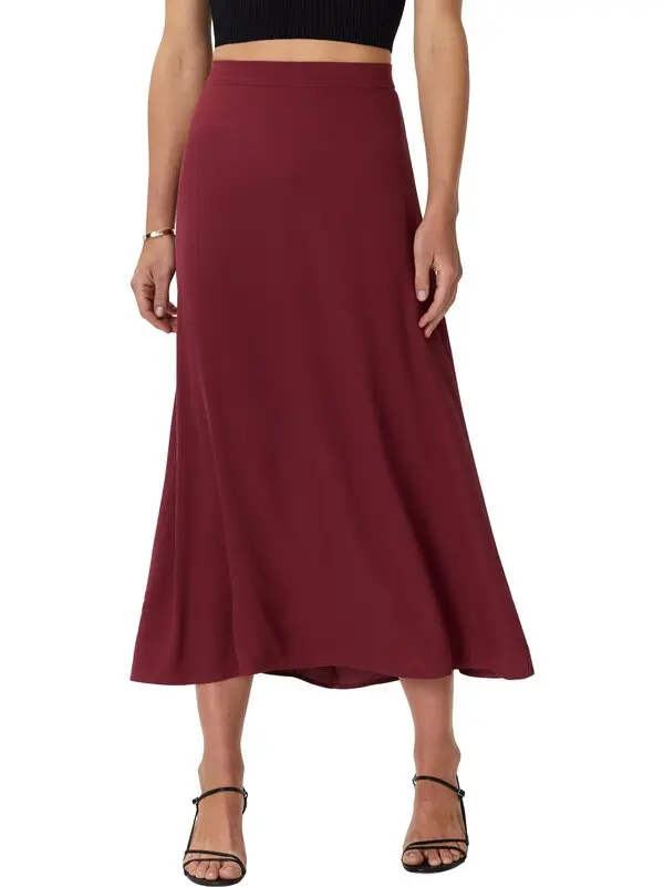 Quince Lightweight Crepe Slip Skirt - Maroon