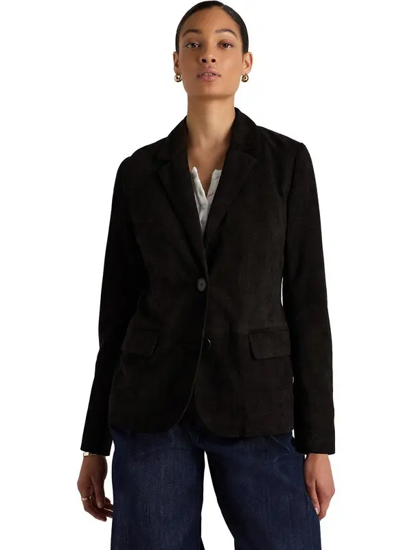 Quince 100% Suede Blazer - Charcoal Black