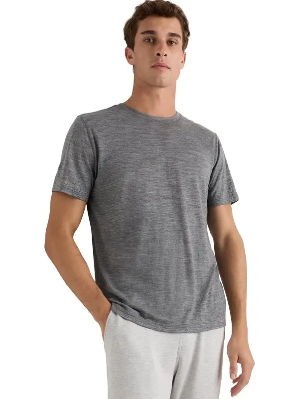 Quince Merino Short Sleeve Base Layer T-shirt - Heather Grey