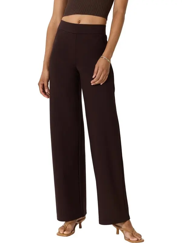 Quince Ultra-stretch Ponte Wide Leg Trousers - Espresso