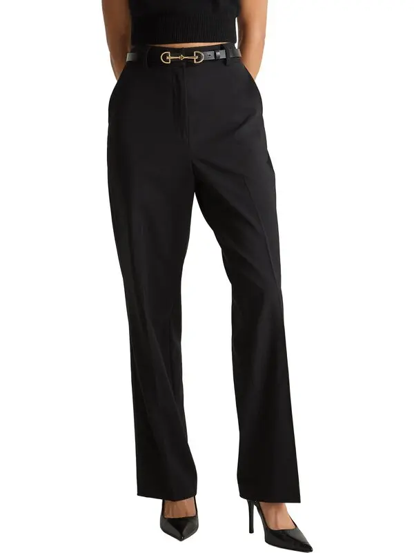 Quince Italian Wool Straight-leg Trousers - Black