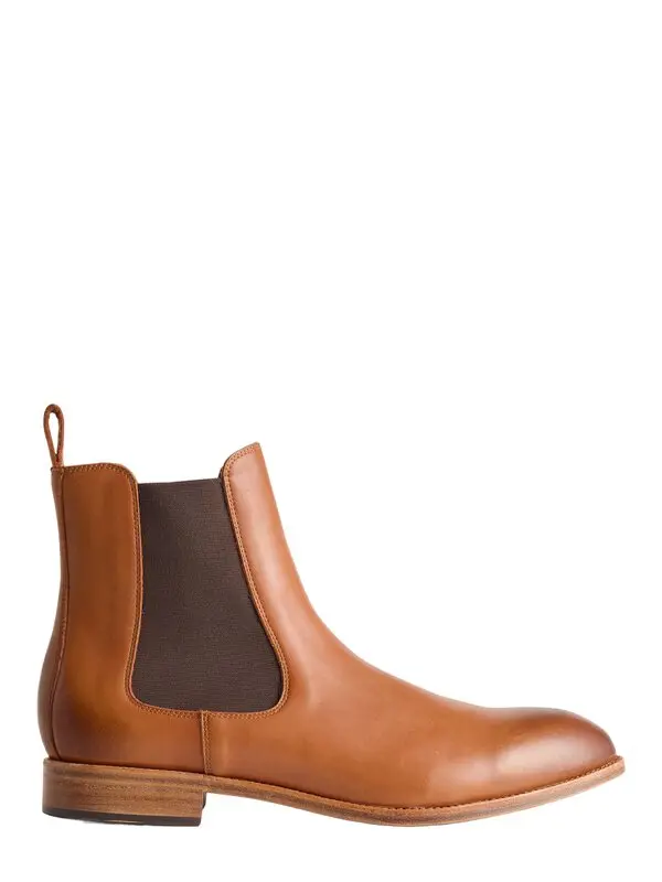 Quince Essential Leather Dress Chelsea Boot - Chestnut