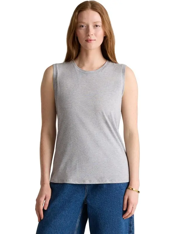 Quince Cotton Modal Muscle Tank Top - Heather Grey