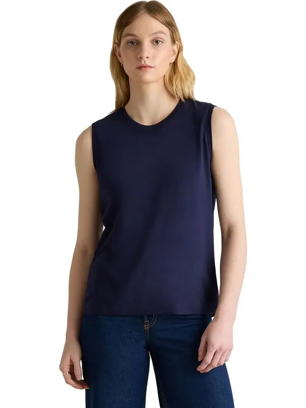 Quince Cotton Modal Muscle Tank Top - Navy
