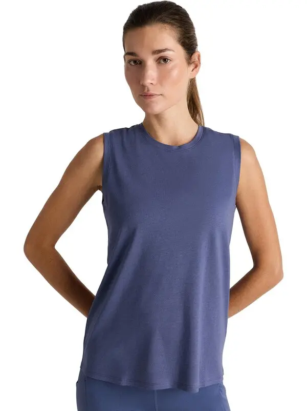 Quince Cotton Modal Muscle Tank Top - Storm Blue
