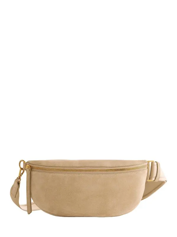 Quince Italian Suede Sling Bag - Sand