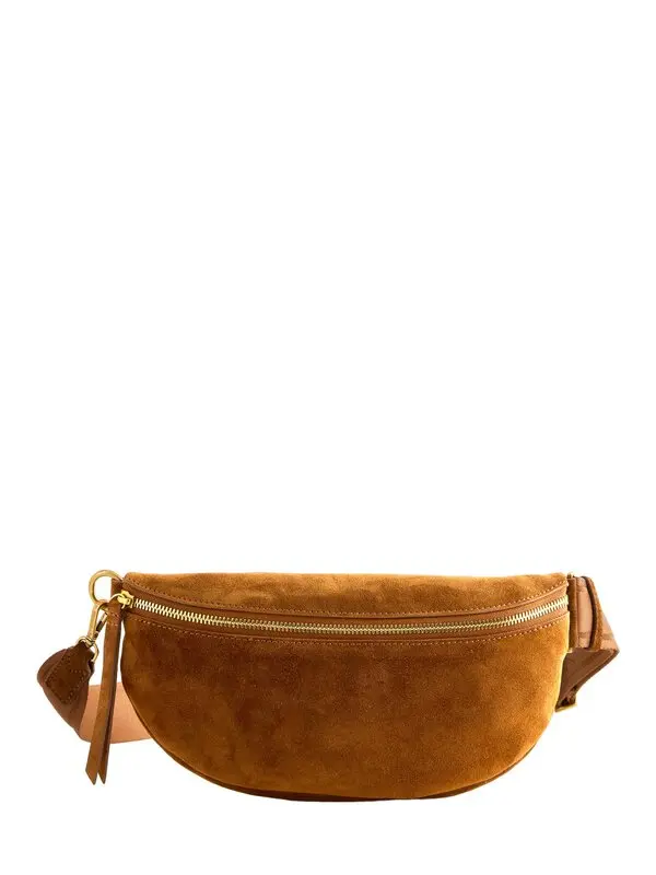 Quince Italian Suede Sling Bag - Whiskey