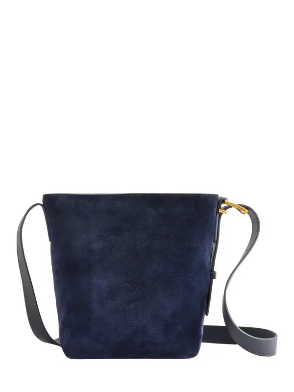 Quince Italian Suede Bucket Crossbody - Midnight