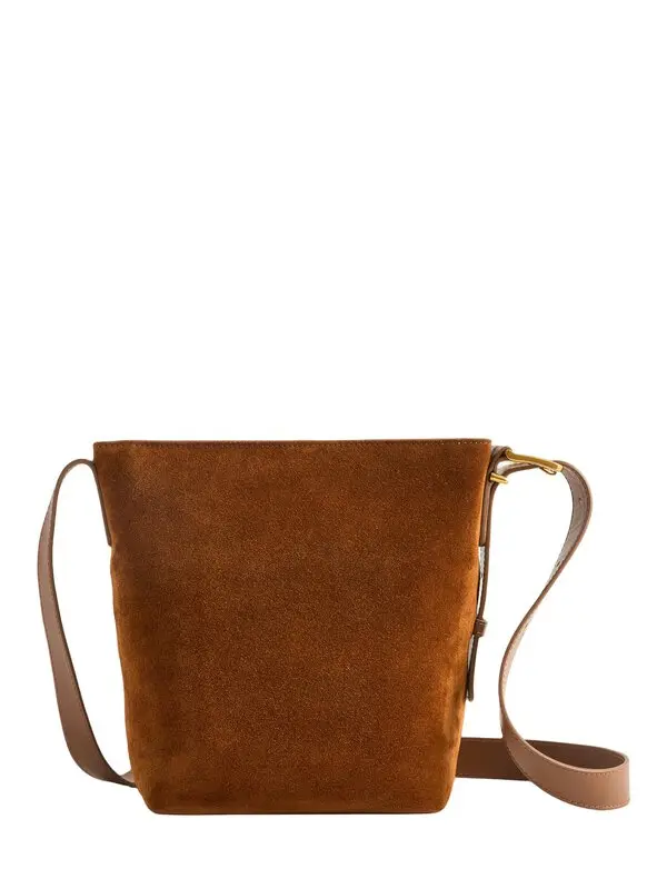 Quince Italian Suede Bucket Crossbody - Whiskey
