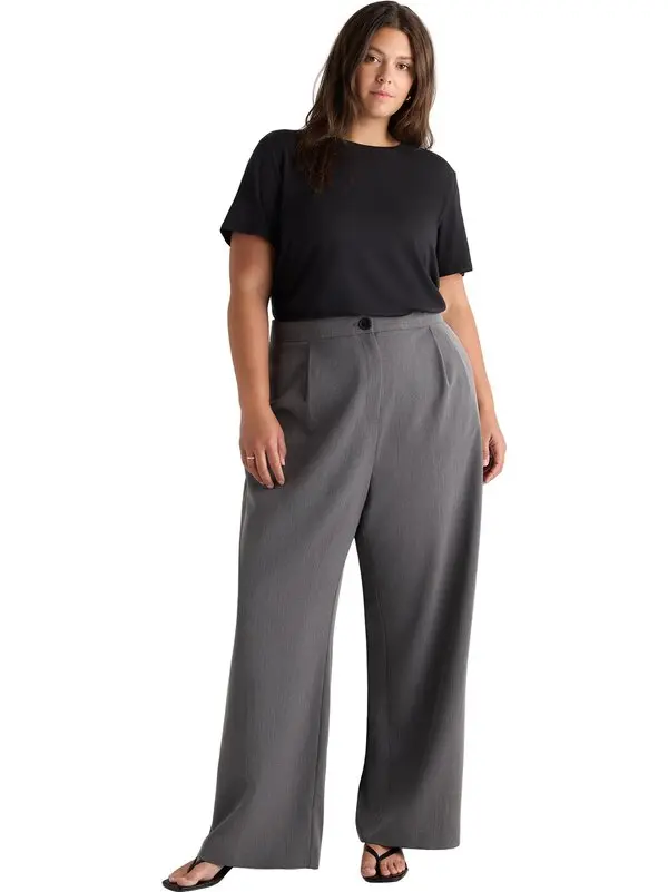 Quince Cotton Modal Crewneck Swing T-shirt - Black